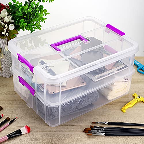 Snapklik.com : BTSKY 2 Layer Stack & Carry Box, Plastic Multipurpose ...