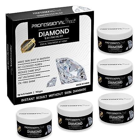 PROFESSIONAL FEEL Diamond facial kit | 5 in 1 | 150gm | Up to 10 Facial ...