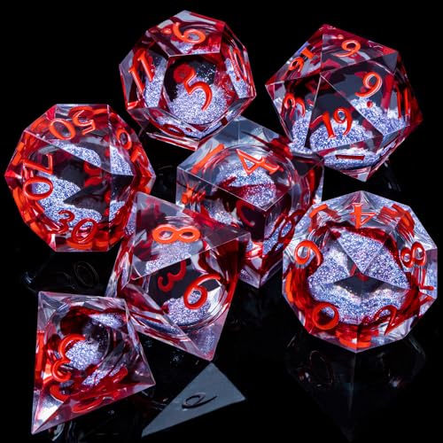 ARUOHHA Liquid Core DND Dice Set, Vampire Sharp Edged Dragons Dice ...