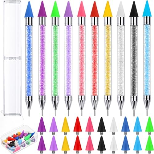 Amazon.com: Tatuo 4 Pcs Rhinestone Picker Tool Dotting Pen Dual-ended ...