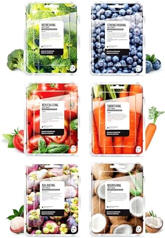 Amazon.com : FARMSKIN Superfood Salad Sheet Mask Set of 6 | Korean Face ...