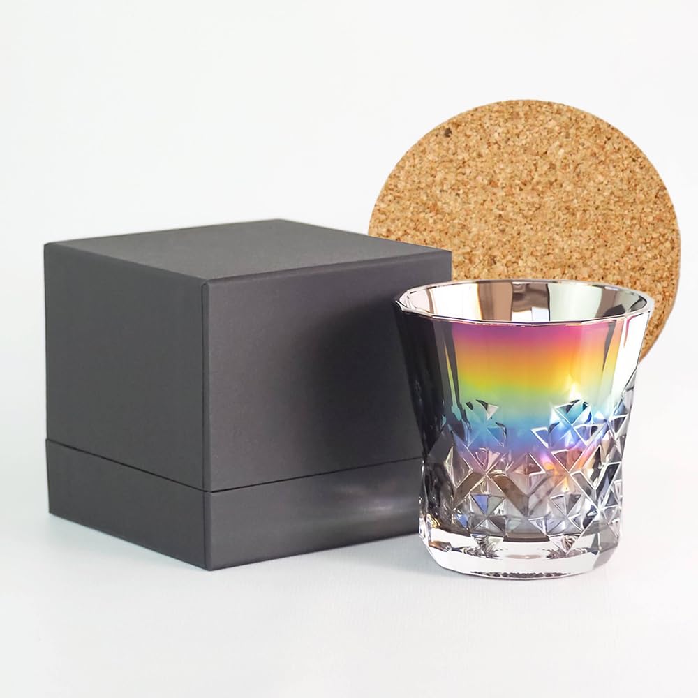 Amazon | PROGRESS 正規品 おしゃれ ロックグラス チタンミラー 日本製 お祝い 父の日 ギフト プレゼント ウィスキー ワイン お酒がまろやかに コルクコースター付 (Rex ...