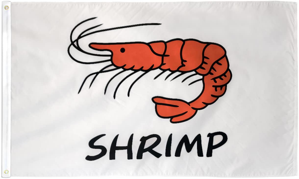 Amazon.com : Shrimp White Flag 3x5ft Poly - Perfect for businesses ...