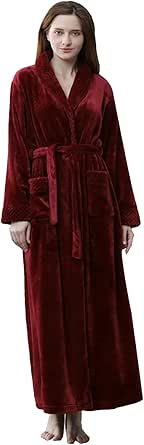 Fleece Long Robe Unisex - Kimono Dressing Gowns Fluffy Plus Size ...