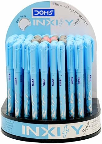 Doms INXON BALLPOINT PENS | LV INK TECHNOLOGY | 50 PCS - 38 BLUE, 8 ...