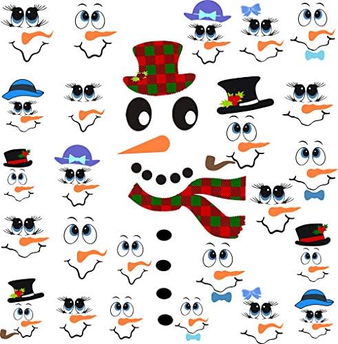 Amazon.com: Snowman Faces Stickers Snowman Faces Decals Stickers for ...