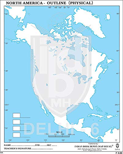 Buy BIG OUTLINE PRACTICE MAP OF NORTH AMERICA PHYSICAL (100 MAPS) Book ...