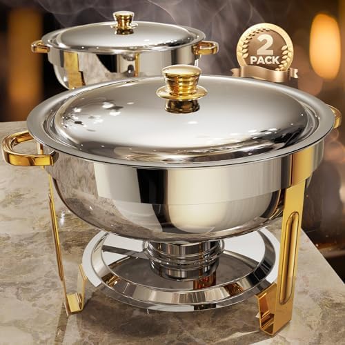 Amazon.com: Chafing Dishes for Buffet 4 Pack, 5QT [Worry-Free Assemble ...