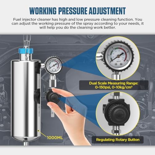 Snapklik.com : Fuel Injector Cleaner Tool Kit 1000ML 150PSI Disassembly ...