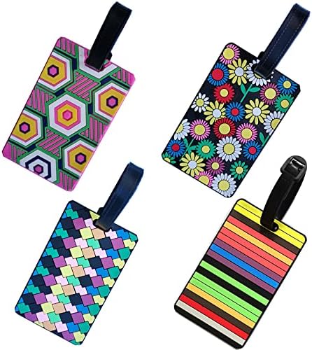 EQLEF Lovely Secure Luggage Tags PVC Suitcase Luggage Tags Business Card Holder/Travel ID Bag ...