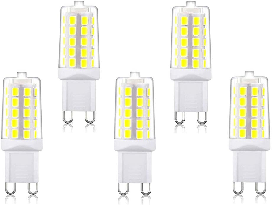 G9 LED Bulb Dimmable Daylight White 6000K 400lm, 40W Halogen Equivalent ...