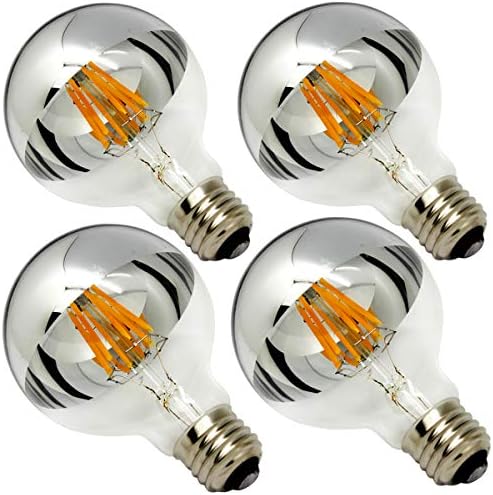 ARGANOL Half Chrome Light Bulb Dimmable 6W (Equivalent 60 Watt), G80 ...