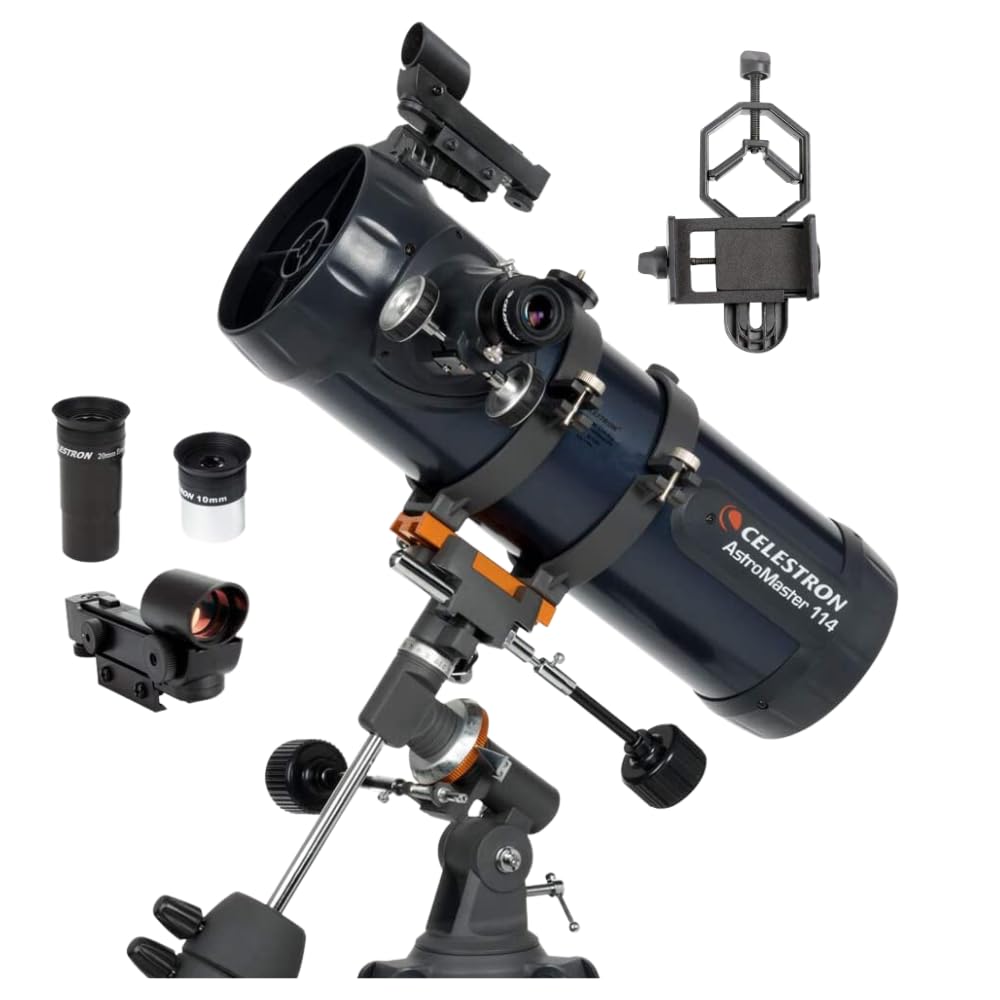 Buy Celestron AstroMaster 114EQ Telescope with Smartphone Adapter ...