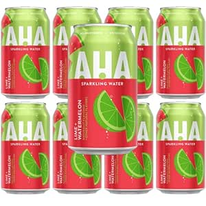 Amazon.com: AHA Sparkling Water, Lime Watermelon, 12oz Cans, Pack of 8 : Grocery & Gourmet Food