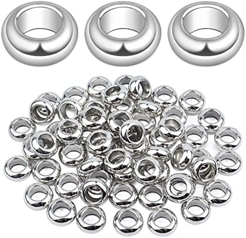Amazon.com: 50pcs Antique Silver 5mm Large Hole Spacers Round Spacer ...