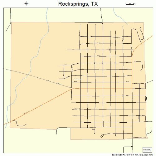 Amazon.com : Large Street & Road Map of Rocksprings, Texas TX - Printed ...