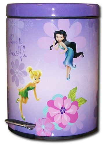 Amazon.com : Disney Fairies Tinkerbell Garbage Can Trash Wastebasket ...