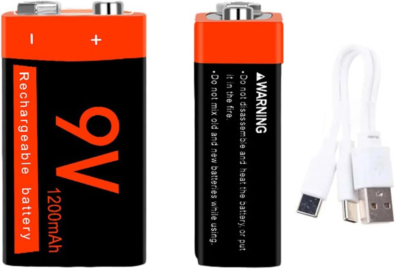 Amazon.com: NabEli Rechargeable 9V Batteries,9 Volt 1200Mah Lithium ...