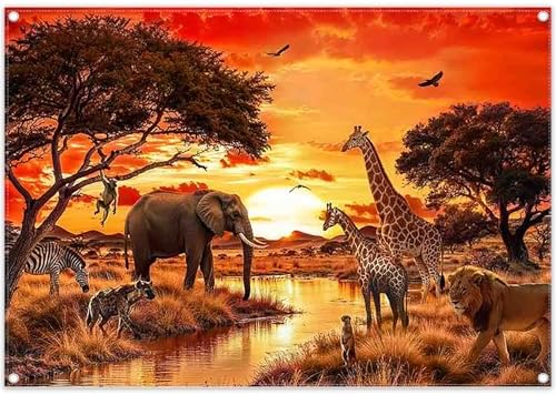 Amazon.com : ZTHMOE Fabric 7x5ft African Safari Photography Backdrop ...