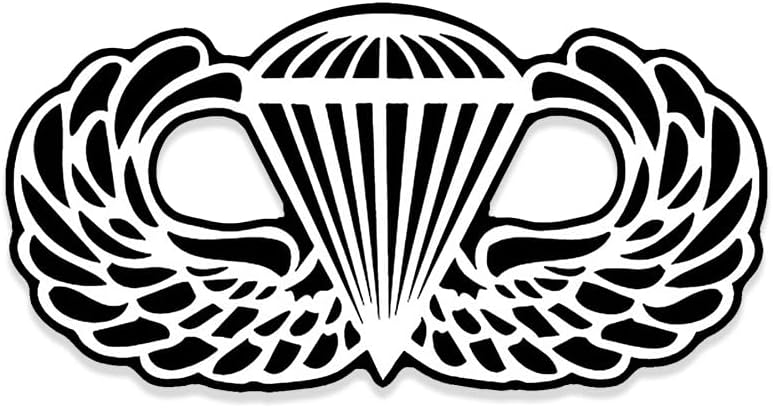 Amazon.com: Black Basic Parachutist Jump Wings Shaped Sticker ...