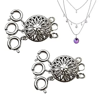 2 Pieces Layered Necklace Spacer Clasp, Multi Necklace Layering Clasp ...