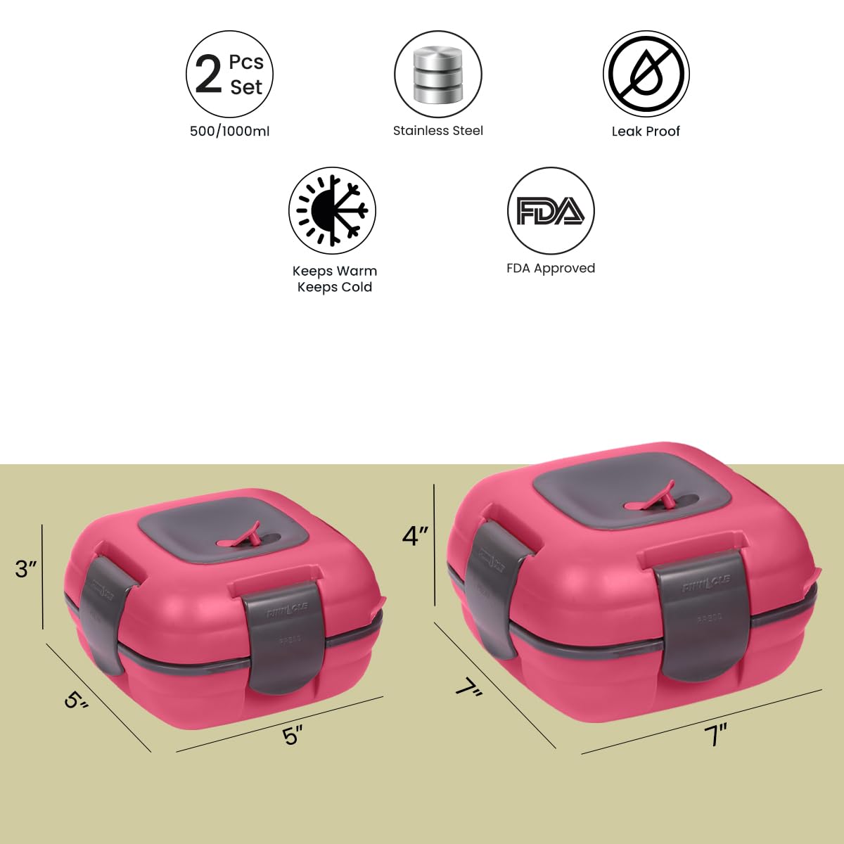 Snapklik.com : Pinnacle Inulated Leak Proof Lunch Box For Kids/Adults ...