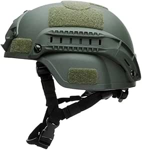 Amazon.co.jp: Tactical MICH 2000ヘルメット、調節可能なACHエアソフトヘルメット、耳保護、フロントNVG ...