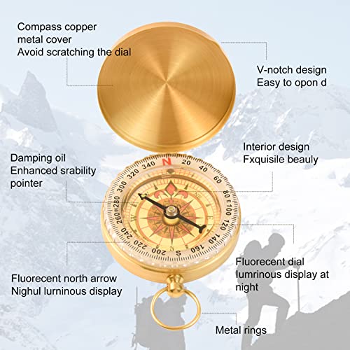 Compass for Navigation, Dark Night Camping Survival Compass Military ...