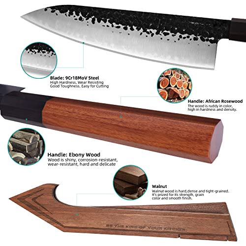 Snapklik.com : Chefs Knives Set And Edge Guards, High Carbon Steel ...