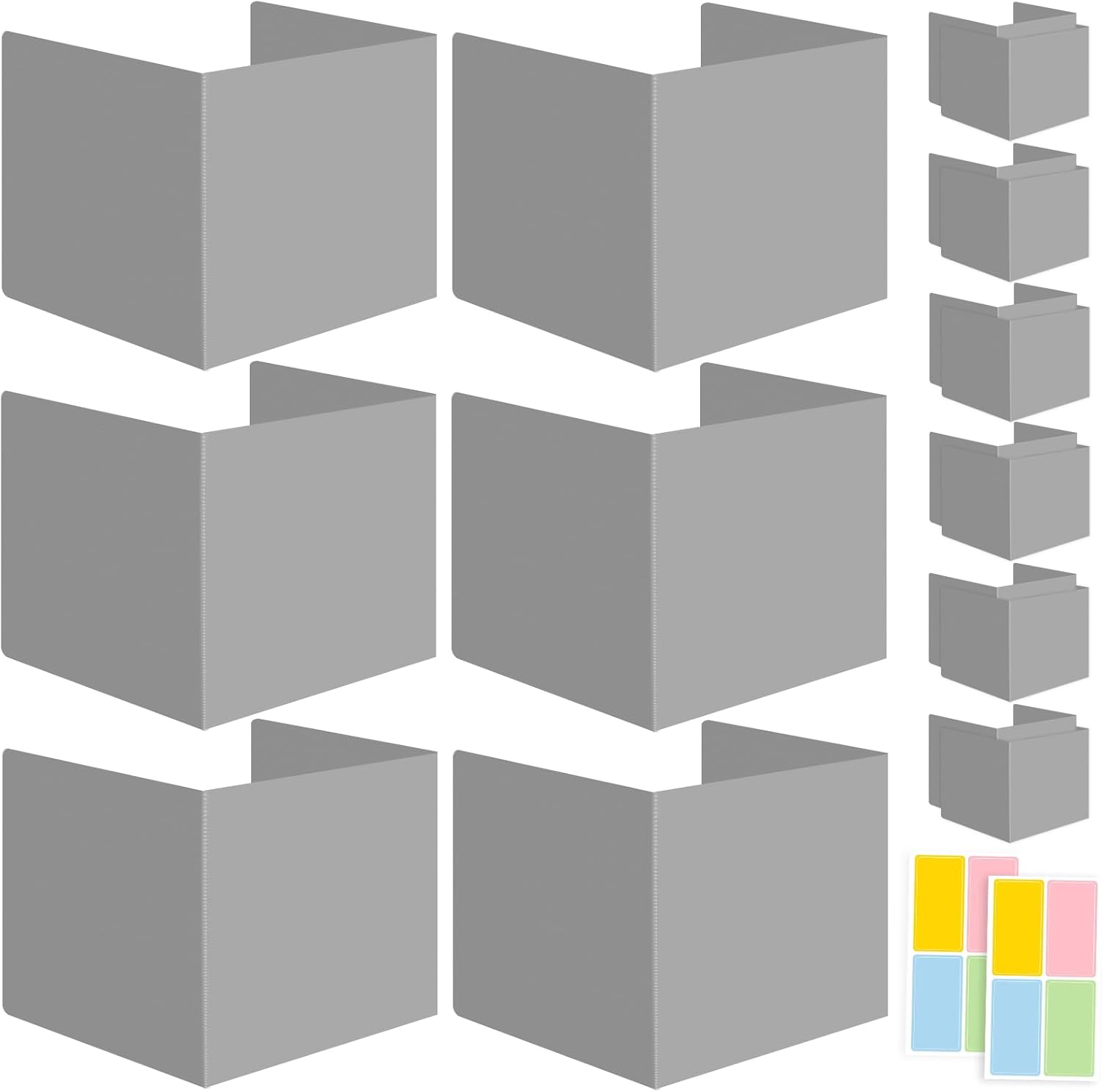 Amazon.com : 24 Pack Plastic Desk Dividers Gray Privacy Folders for ...