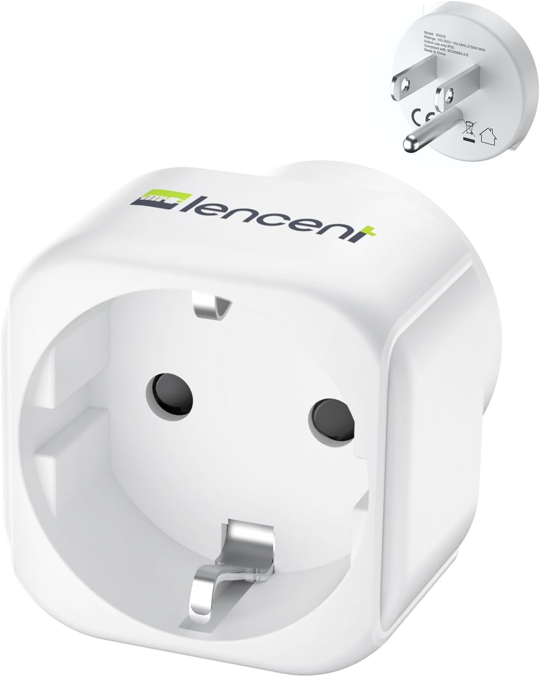 Amazon.com: [2-Pack] Europe to US Plug Adapter, VINTAR European to US ...