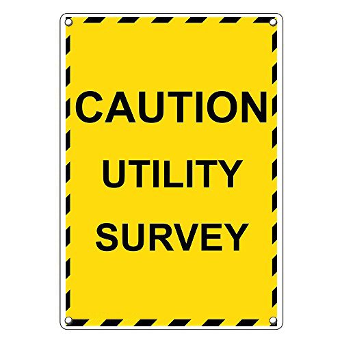 Amazon.com: Weatherproof Plastic Vertical Caution Utility Survey Sign ...