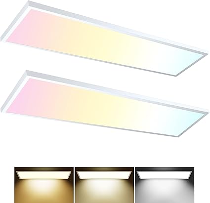 AIKVSXER 1x4 LED Flat Panel Light Surface Mount Ceiling Light, 5500LM ...