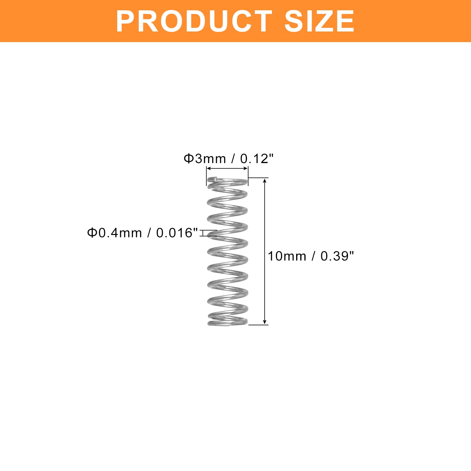 QUARKZMAN - Lot De 5 Ressorts Compression Acier Inox 304 (12mm X 50mm