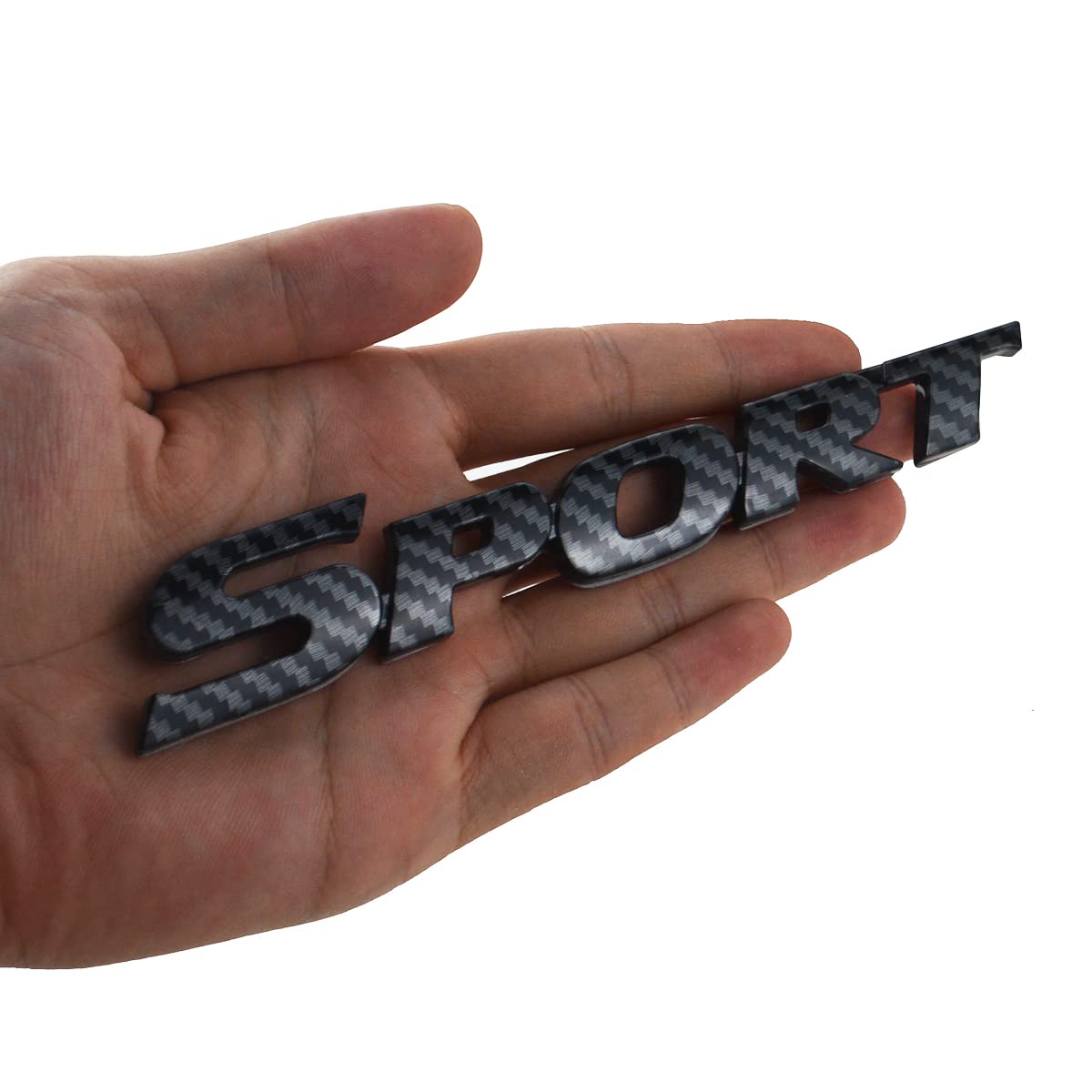 Amazon.com: 1Pc 3D Carbon Fiber Black Sport Badge Car Fender Emblem ...