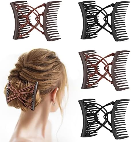 Amazon.com : MAORULU 4 Pieces Magic Hair Combs for Women, Adjustable ...