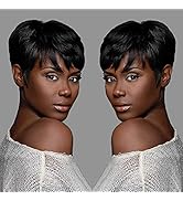 Amazon.com : OYM HAIR Short Human Hair Wigs for Black Women Pixie Cut ...