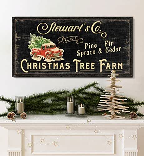 Amazon.com: Custom Christmas Tree Farm Sign, Primitive Christmas Decor ...