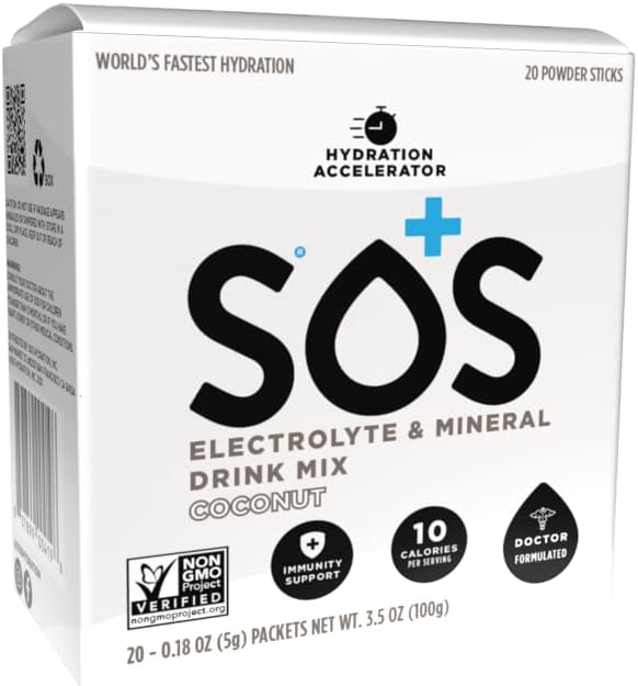 Amazon.com: SOS Hydration Electrolyte Powder Packets, Low-Sugar ...
