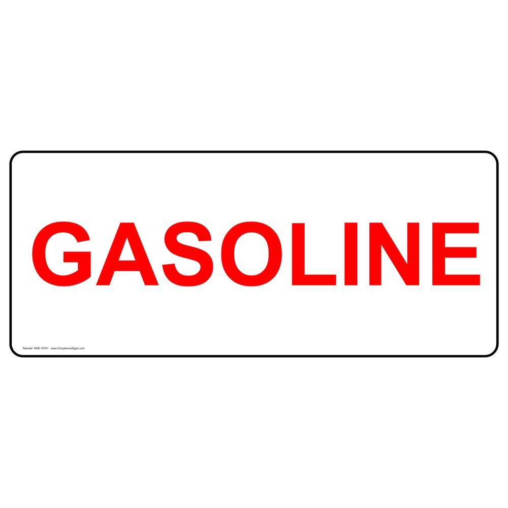 Amazon.com: ComplianceSigns.com Gasoline Safety Label Decal, 14x5 inch ...