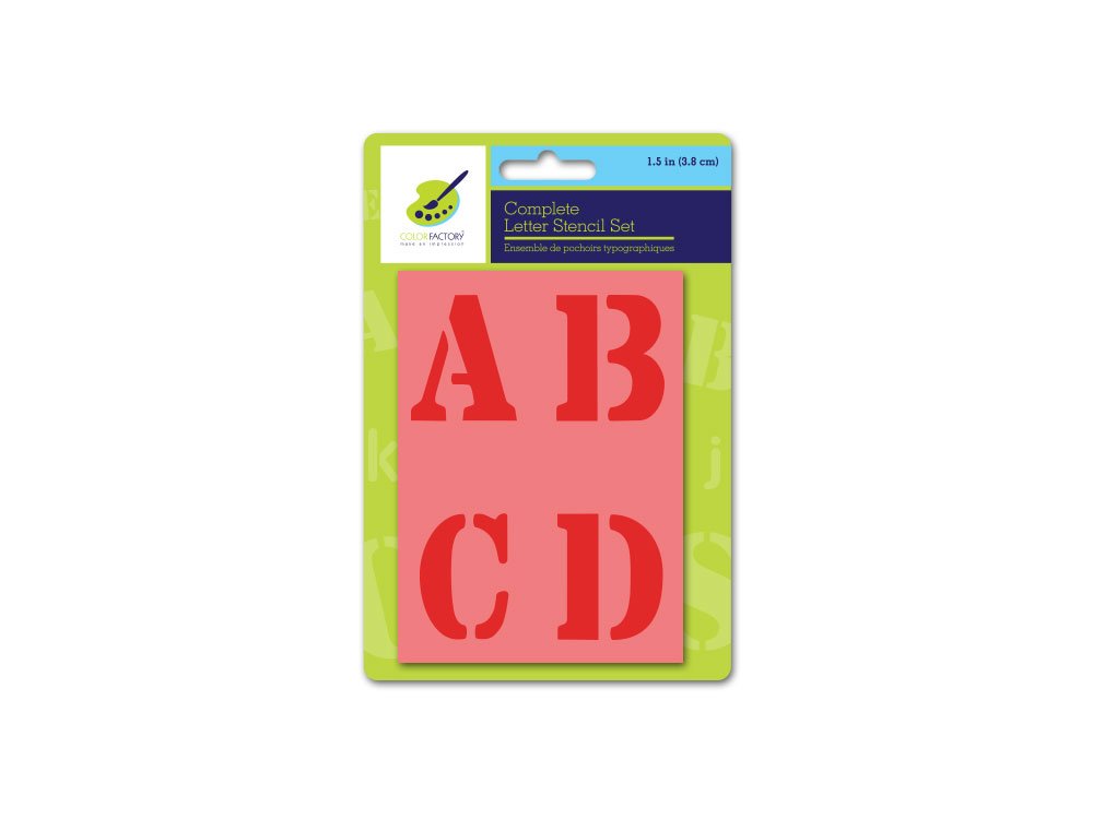 Amazon.com: Color Factory PA718B Complete Letter Stencil Sets, 1.5in, 1.5"