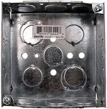 Steel City 53151 1/2 3/4 Pre-Galvanized Steel Square Box Extension Ring ...