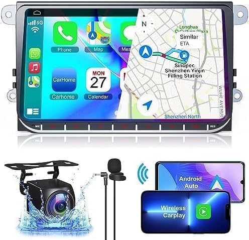 Car Radio MK6 Head Unit, 9" IPS Screen, 2+32GB Wireless CarPlay ...