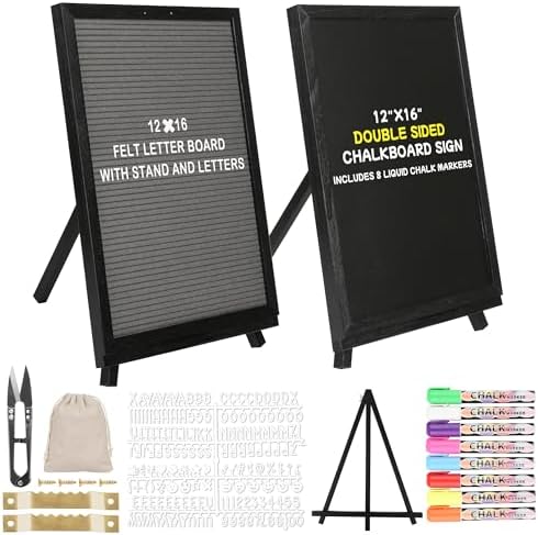 12x16 Inch A Frame Chalkboard Sign Double-Sided Rustic Board ...