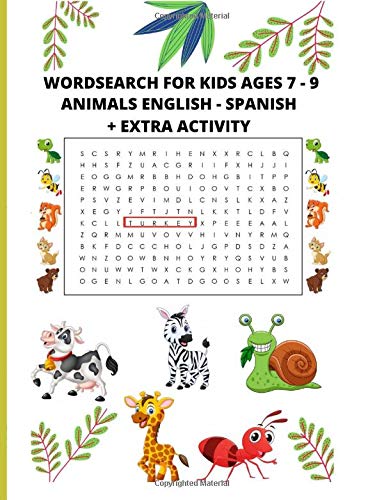 WORDSEARCH FOR KIDS AGES 7 - 9 ANIMALS ENGLISH - SPANISH + EXTRA ...