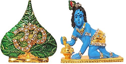 Buy BEI Combo of 2 Lord Shiva Om Sign Statue & Lord Krishna Idol ...