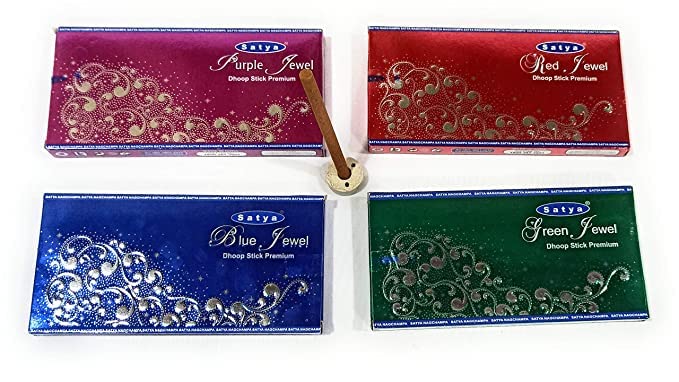 SATYA Mix Jewel DHOOP Sticks - (Pack of 12) - 3pcs PER FRAGRANCES ...