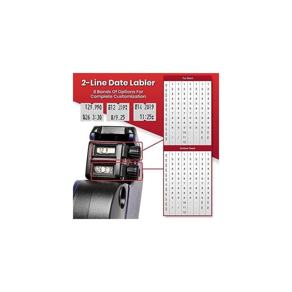 Perco Pro 2 Line Date Gun with 750 White Labels and Philippines | Ubuy