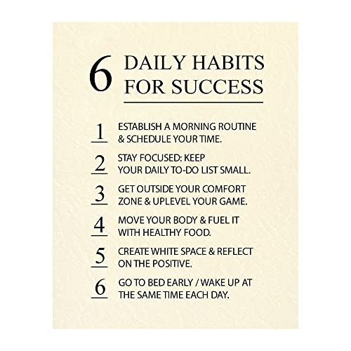 Amazon.com: 6 Daily Habits For Success -Motivational Wall Sign, This ...