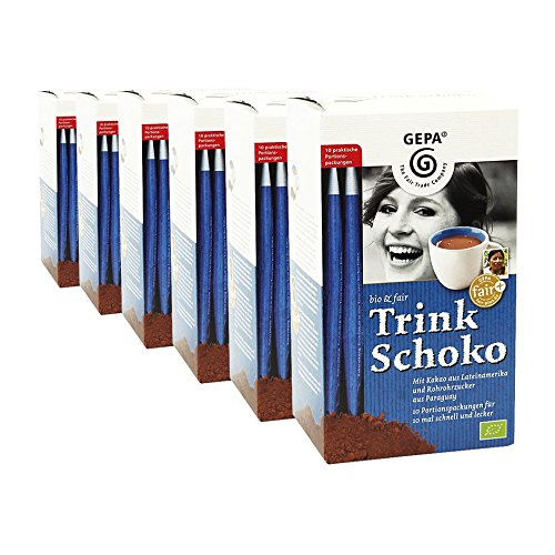 GEPA bio & fair Trink Schoko - Trinkschokoladen-Sticks, 10 x 25 g, 6er ...